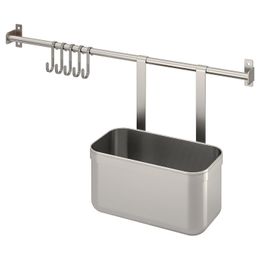 IKEA KUNGSFORS Stange mit 5 Haken + 1 Beh&auml;lter