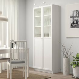 IKEA BILLY / OXBERG B&uuml;cherregal mit Paneel-/Vitrt&uuml;ren