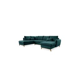 Miuform Wohnlandschaft mit Schlaffunktion Scandic Lagom t&uuml;rkis/petrol Ma&szlig;e (cm): B: 312 H: 90 Sofas > Sofas nach Material > Stoffsofas &raquo; Sofa DE