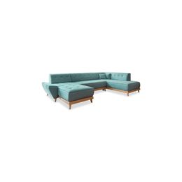 Miuform Wohnlandschaft mit Schlaffunktion Dazzling Daisy t&uuml;rkis/petrol Ma&szlig;e (cm): B: 330 H: 77 Sofas > Sofas nach Material > Stoffsofas &raquo; Sofa DE