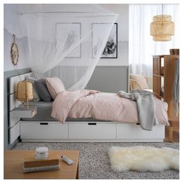 IKEA NORDLI Bettgestell mit Kopfteil und Aufb.