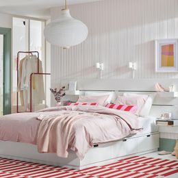 IKEA NORDLI Bettgestell mit Kopfteil und Aufb.