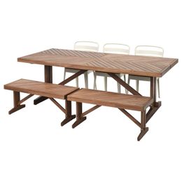 IKEA NORRMANS&Ouml; / NORRMANS&Ouml; Tisch + 3 St&uuml;hle + 2 B&auml;nke