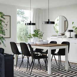 IKEA &Aring;LHULT / NORDMANSSK&Auml;R Tisch und 6 St&uuml;hle