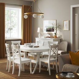 IKEA ROSENTORP / ROSENTORP Tisch und 6 St&uuml;hle