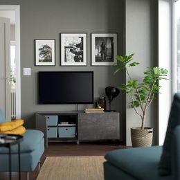 IKEA BEST&Aring; TV-Bank mit T&uuml;ren