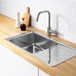 IKEA VATTUDALEN Einbausp&uuml;le, 1 Becken/Abtropffl&auml;che