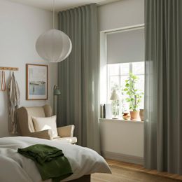 IKEA LENDA 2 Gardinen + Raffhalter