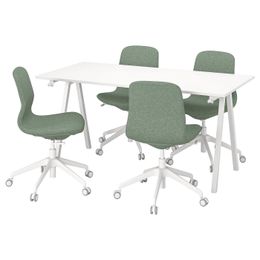 IKEA TROTTEN / L&Aring;NGFJ&Auml;LL Konferenztisch und St&uuml;hle