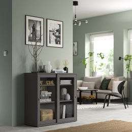 IKEA VIHALS Vitrine mit Schiebet&uuml;ren