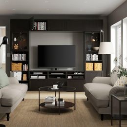 IKEA BEST&Aring; TV-Komb. mit Vitrinent&uuml;ren