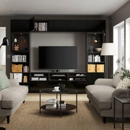 IKEA BEST&Aring; TV-Komb. mit Vitrinent&uuml;ren