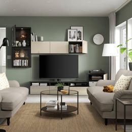 IKEA BEST&Aring; TV-Komb. mit Vitrinent&uuml;ren