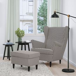 IKEA STRANDMON Sessel und Hocker