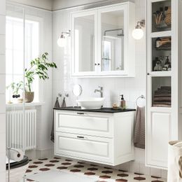 IKEA T&Auml;NNFORSEN / V&Auml;STERSJ&Ouml;N Waschbschr+Schubladen/Waschb/Mibatt