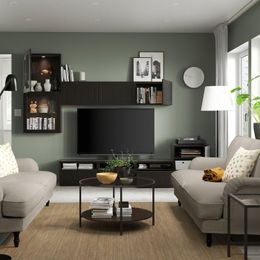 IKEA BEST&Aring; TV-Komb. mit Vitrinent&uuml;ren