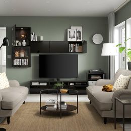 IKEA BEST&Aring; TV-Komb. mit Vitrinent&uuml;ren