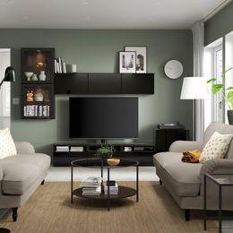 IKEA BEST&Aring; TV-Komb. mit Vitrinent&uuml;ren