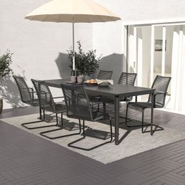 IKEA TEGEL&Ouml;N / V&Auml;SMAN Tisch+6 Armlehnst&uuml;hle/au&szlig;en