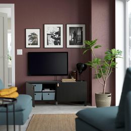 IKEA BEST&Aring; TV-Bank mit T&uuml;ren