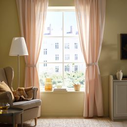 IKEA LENDA 2 Gardinen + Raffhalter