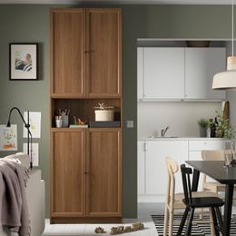 IKEA BILLY / OXBERG Regalkombination mit T&uuml;ren/Aufsatz