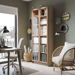 IKEA BILLY / OXBERG B&uuml;cherregal mit Vitrinent&uuml;ren