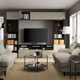 IKEA BEST&Aring; TV-Komb. mit Vitrinent&uuml;ren