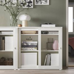 IKEA VIHALS Vitrine mit Schiebet&uuml;ren