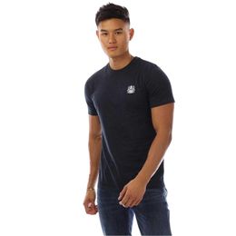 Aquascutum - T-Shirt f&uuml;r Herren, Rundhalsausschnitt (Marine/Wei&szlig;)