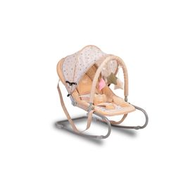 Moni Babywippe Lulu Sitzposition verstellbar Spielbogen Tragehenkel Metallrahmen beige