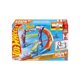 Mattel JFH36 - Hot Wheels - Spiral-Sprung Trackset mit Korkenzieher-Looping, anpassbarer Stunt-Sprung & 1:64 Fahrzeug
