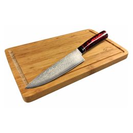 Grillf&uuml;rst Grillf&uuml;rst Schneide & Messer Set Schneidebrett und Damast Hochmesser