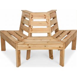 Baumbank 4-Eckig & 180&deg;, ca. 74 x 167 x 75 cm aus Tannenholz