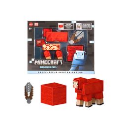 Mattel JCV22 - Minecraft - Mojang Studios - Diamond Level - rotes Schaf Actionfigur, ca. 9 cm mit 3 Zubeh&ouml;rteilen