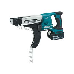 Makita DFR550RTJ Akku-Magazinschrauber b&uuml;rstenloser Motor 18 V 2x 5 0 Ah Akku + Ladeger&auml;t im MAKPAC Gr .3 mit Magazinaufsatz und G&uuml;rtelclip f&uuml;r Schnellbauschrauben bis zu 55 mm L&auml;nge)