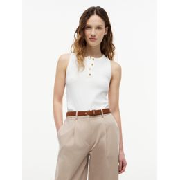 T-Shirt Tommy Hilfiger "GOLD BUTTON HENLEY TOP", Damen, Gr. S (36/38), ecru, Single Jersey, Obermaterial: 100% Baumwolle, gestreift, regular fit, Rundhals, Shirts T-Shirt, mit kurzer Knopfleiste