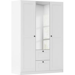 Kleiderschrank OTTO HOME "Mehrzweckschrank Aktenschrank M&ouml;bel Mietswohnung Schlafzimmer YLVA", wei&szlig; (alpinwei&szlig;), B:135cm H:197cm T:54cm, Holzwerkstoff, Schr&auml;nke, Kleiderschrank, skandinavischer Style mit Rahmenfront und Knopfgriffen MADE IN GERMANY