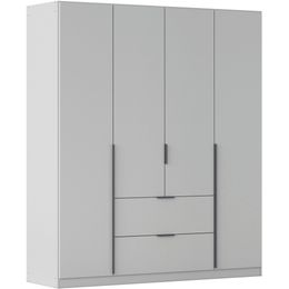 Dreht&uuml;renschrank OTTO HOME "Kleiderschrank Schrank Garderobe AGORDO mit Dekor- oder Hochglanzfront", grau (seidengrau), Schr&auml;nke, B/H/T: 181cm x 210cm x 54cm, Griffe Graumetallic, Holzwerkstoff, Dreht&uuml;renschrank, mit Au&szlig;enschubk&auml;sten, Serie in 7 Breiten und 2 H&ouml;hen MADE IN GERMANY, B:181cm H:210cm T:54cm