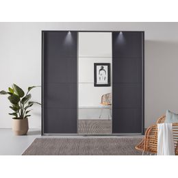 Kleiderschrank OTTO HOME "Mehrzweckschrank Aktenschrank M&ouml;bel Mietswohnung Schlafzimmer OTELI", grau (graumetallic), B:211cm H:233cm T:68cm, Holzwerkstoff, Schr&auml;nke, Kleiderschrank, inkl. Passepartout optional mit Beleuchtung MADE IN GERMANY