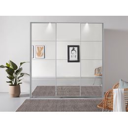Kleiderschrank OTTO HOME "Mehrzweckschrank Aktenschrank M&ouml;bel Mietswohnung Schlafzimmer OTELI", grau (seidengrau), B:211cm H:214cm T:68cm, Holzwerkstoff, Schr&auml;nke, Kleiderschrank, inkl. Passepartout optional mit Beleuchtung MADE IN GERMANY