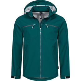 Softshelljacke LPO "LAC SIMARD NEW II Men", Herren, Gr. M, blau, Softshell, 96% Polyester. 4% Elasthan, bequem h&uuml;ftbedeckend, mit verstellbarem Klettverschluss, Jacken Softshelljacke, mit abnehmbarer Kapuze