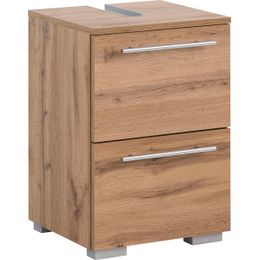 Waschbeckenunterschrank Welltime "Carlos, Waschbeckenunterschrank, Made in Germany, B: 40 cm", braun (eiche landhausfarben), B:40,2cm H:59,1cm T:35cm, FSC-zertifizierter Holzwerkstoff, Schr&auml;nke, Waschbeckenunterschrank, Solide Verarbeitung - Dieses Produkt ist in Deutschland gefertigt