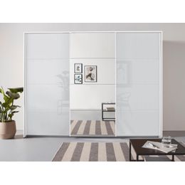 Kleiderschrank OTTO HOME "Mehrzweckschrank Aktenschrank M&ouml;bel Mietswohnung Schlafzimmer OTELI", wei&szlig; (alpinwei&szlig;, hochglanz wei&szlig;), B:278cm H:214cm T:68cm, Holzwerkstoff, Schr&auml;nke, Kleiderschrank, inkl. Passepartout optional mit Beleuchtung MADE IN GERMANY