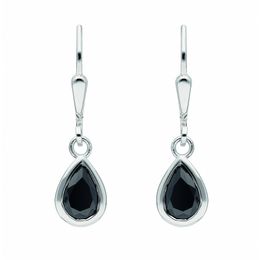 Adelia&acute;s Paar Ohrh&auml;nger ADELIA&acute;S "Ohrh&auml;nger Ohrringe 925 Silber mit Zirkonia", schwarz (silber), Ohrringe, Damen, Damen, Silber 925 (Sterlingsilber), Silberohrringe
