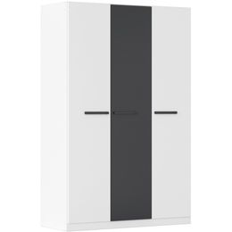 Kleiderschrank OTTO HOME "Mehrzweckschrank Aktenschrank M&ouml;bel Mietswohnung Schlafzimmer MODI", wei&szlig; (alpinwei&szlig;, graumetallic), B:136cm H:210cm T:54cm, Holzwerkstoff, Schr&auml;nke, Kleiderschrank, in angesagten Farbkombinationen, optional mit Spiegel MADE IN GERMANY