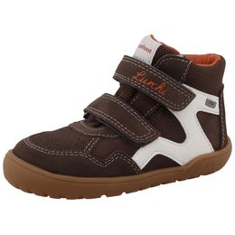 Barfu&szlig;schuh Lurchi "Jarven Barefoot-TEX", Kinder, Gr. 24, mud, Lederimitat, Veloursleder, Schuhe Barfu&szlig;schuh, Klettboots mit TEX, Gr&ouml;&szlig;enschablone zum Download