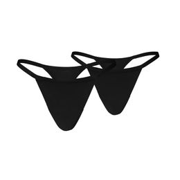 String Puma "Puma WOMEN MICROFIBER TANGA STRINGS", Damen, Gr. L, schwarz, Single Jersey, Obermaterial: 70% Polyamid, 30% Elasthan, k&ouml;rpernah, Unterhosen String, mit elastischem Bund, Logodruck hinten, Mid-Rise Design