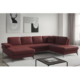 Sit & More Wohnlandschaft SIT & MORE "Morris Jubi", merlot, B:300cm H:83cm T:202cm, Sofas, Wohnlandschaft, mit Armteilfunktion, optional mit Bettfunktion