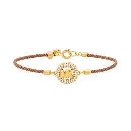 Armband Michael Kors "Schmuck Geschenk Metall Kordel Nylon Armschmuck Premium", rosa (braun, gelbgoldfarben, kristallwei&szlig;, kristallwei&szlig;), Armb&auml;nder, Damen, 19,5cm, Metall Nylon, Metall, Nylon, Armband, mit Zirkonia (synth.)